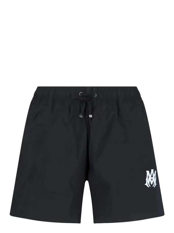 Amiri Logo Beachwear - Black