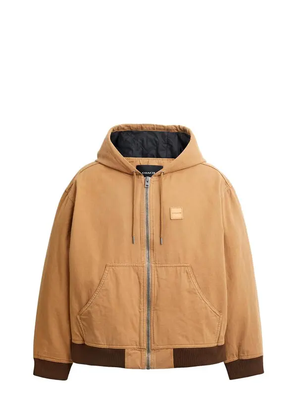COACH Canvas Zip Hoodie - Sand