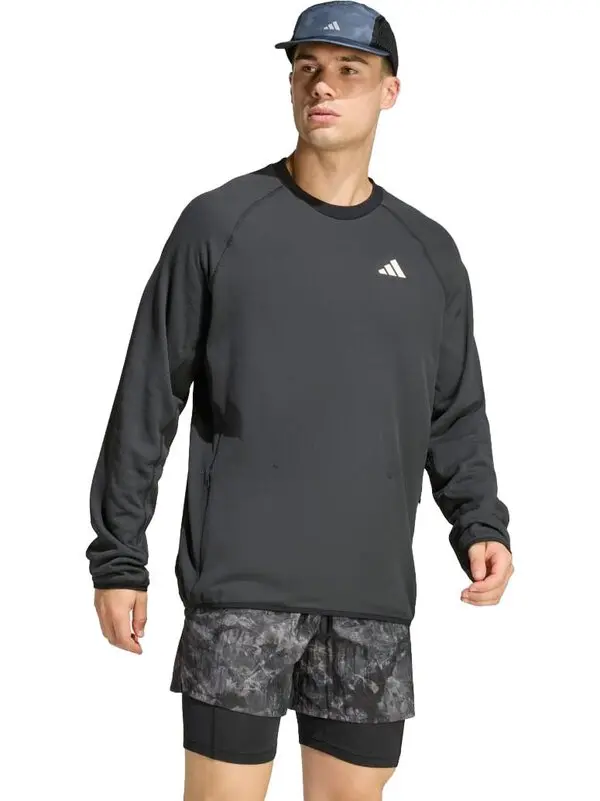 Adidas Adi365 Fuzzy Knit Crewneck Sweatshirt - Black