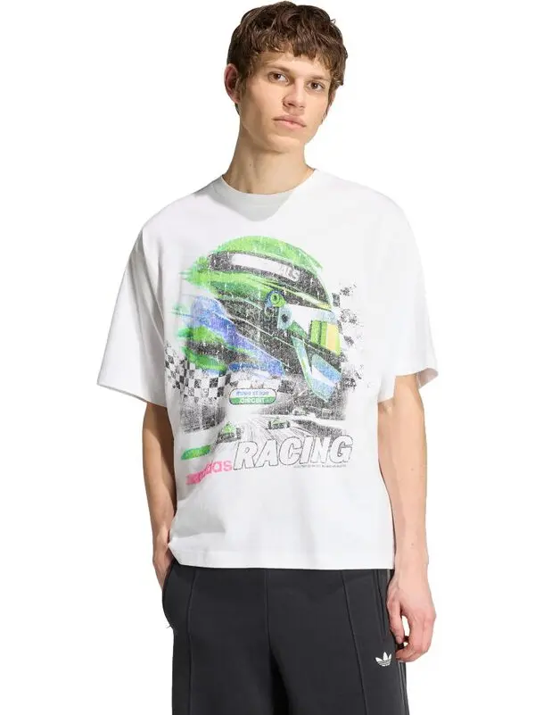 Adidas Originals Racing Helmet Graphic Tee - White