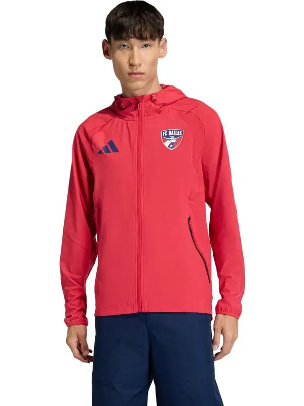 Adidas Fc Dallas Tiro Tech Full Zip Windbreaker Jacket - Blaze Red / Night Sky