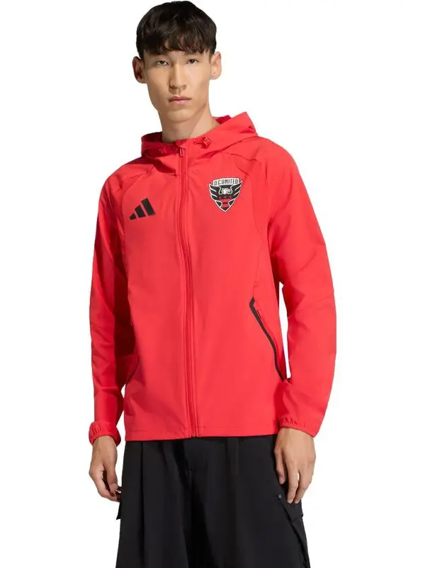 Adidas Dc United Tiro Tech Full Zip Windbreaker Jacket - Tomato / Black