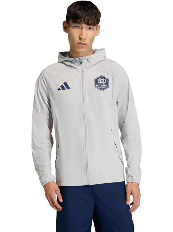 Adidas Houston Dynamo Tiro Tech Windbreaker Jacket - Grey Two / Night Indigo