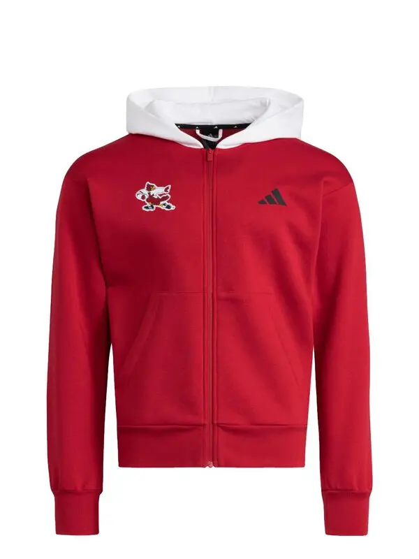 Adidas Louisville Cardinals Full-zip Hoodie - Team Power Red / Black