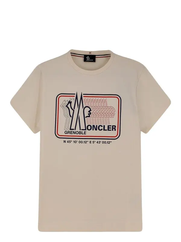 Moncler Cotton Blend Tshirt - Beige