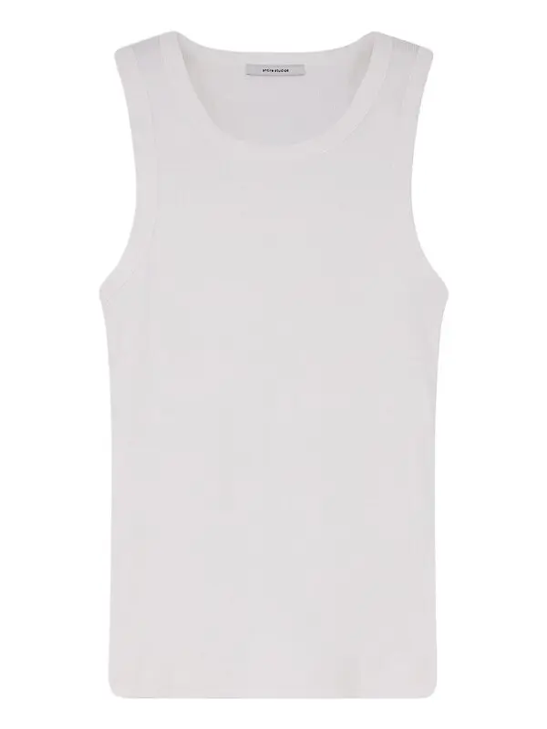 ENTIRE STUDIOS Ribbed Cotton Tank Top - White