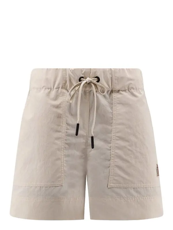 Moncler Daynamic Shorts With Logo Patch - White