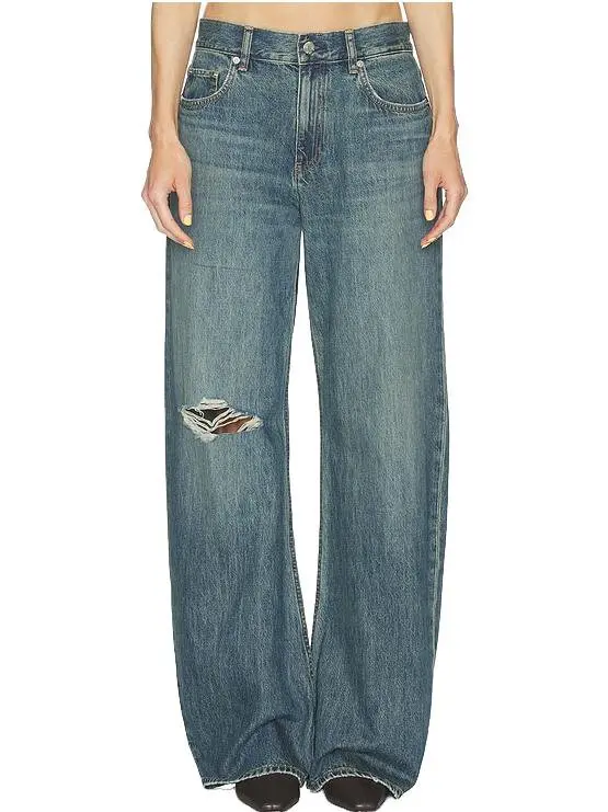 Helmut Lang Relaxed Destroyed Bootcut Jeans - Tinted Vintage Blue