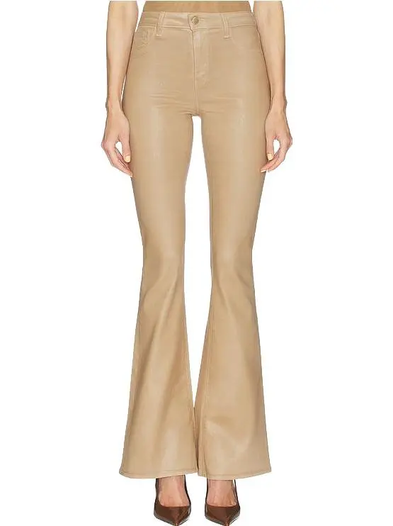 L'Agence Marty High Rise Flare Pant - Cappuccino Coated