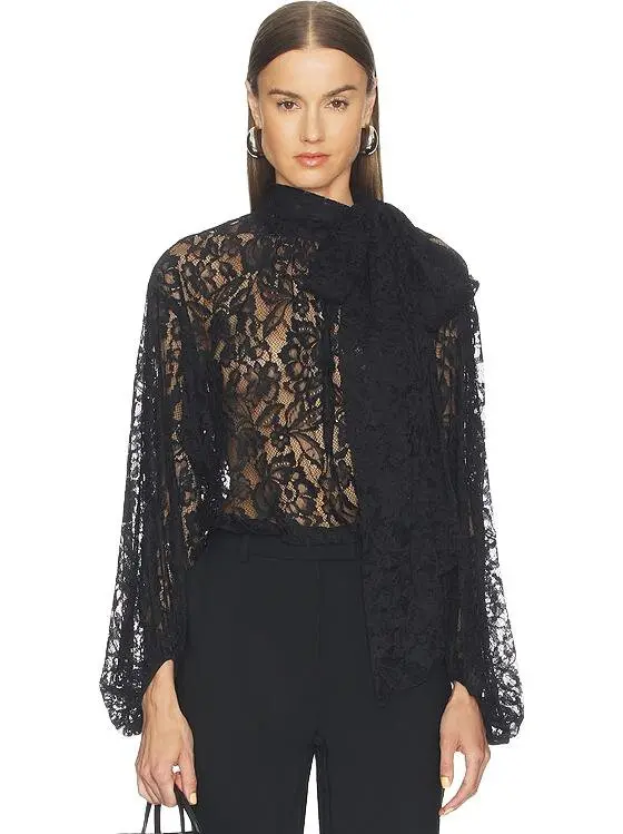 L'Agence Rhett Oversized Blouse - Black