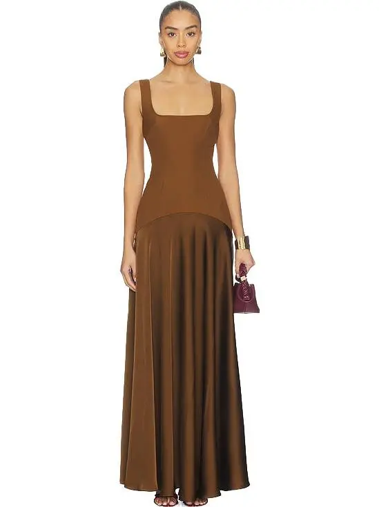 L'academie By Marianna Sidney Gown - Chocolate Brown