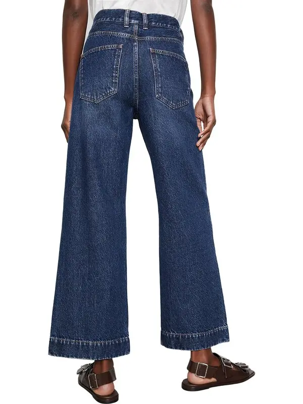 GWYN High-waisted Wide Leg Jeans - Medium Blue