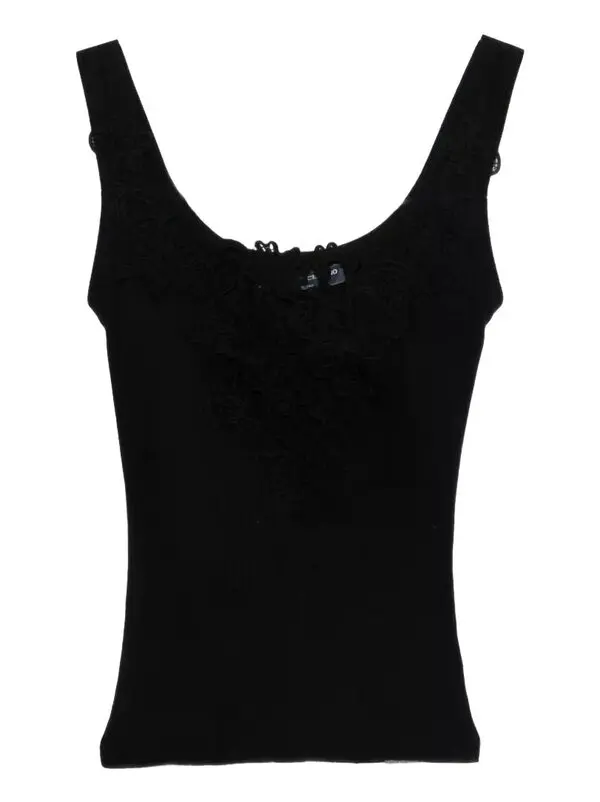 Ermanno Scervino Lace Trim Top - Black