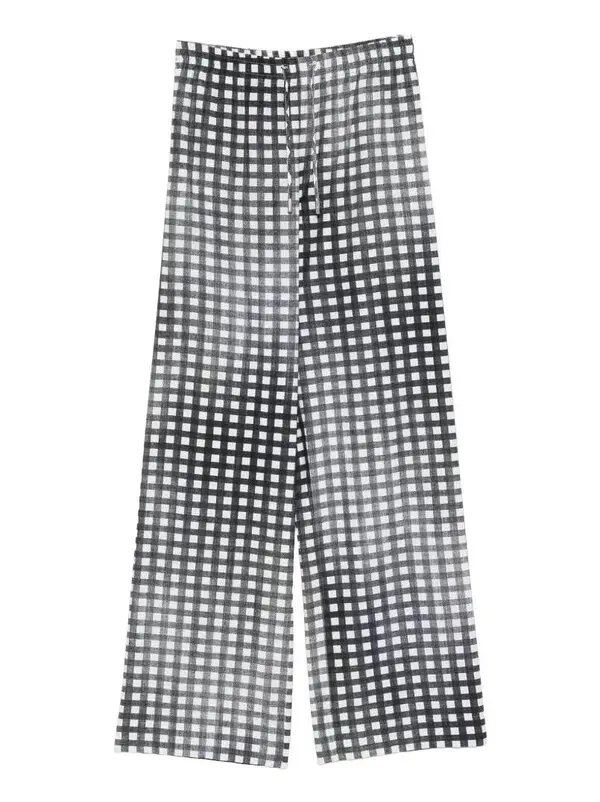 Ermanno Scervino Gingham-patterned Trousers - Black