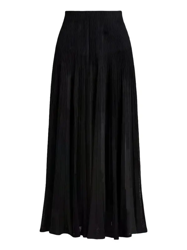 Ralph Lauren Celia Ottoman Pleated Skirt - Black