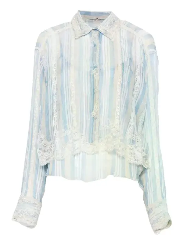 Ermanno Scervino Striped Lace Shirt - Blue