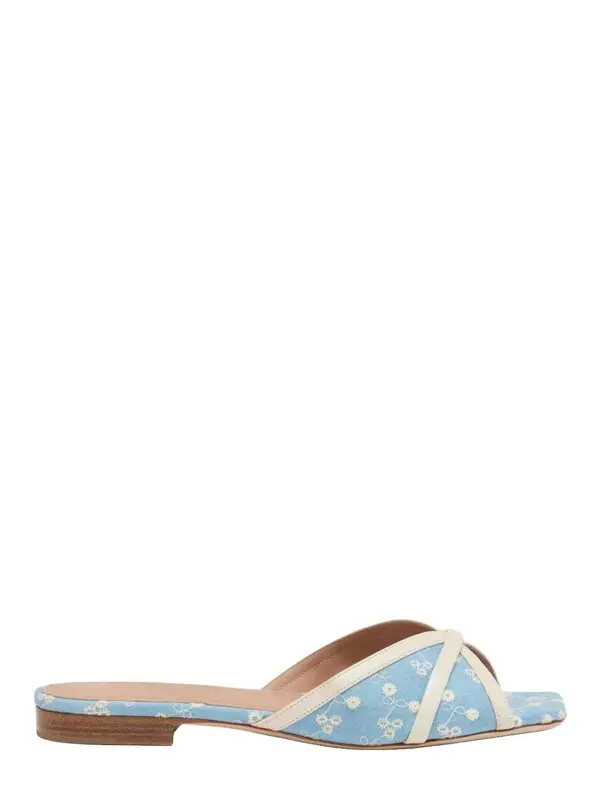 MALONE SOULIERS Perla Floral-print Sandals - Blue
