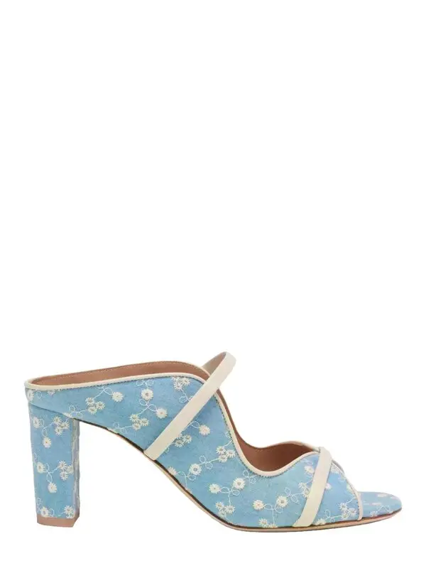 MALONE SOULIERS Norah Floral-printed Heeled Sandals - Blue