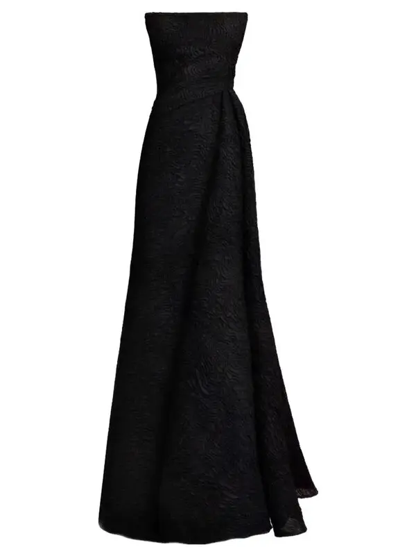 GEMY MAALOUF Strapless Draped Maxi Dress - Black