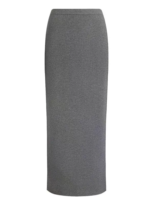 12 STOREEZ Knitted Midi Skirt - Grey