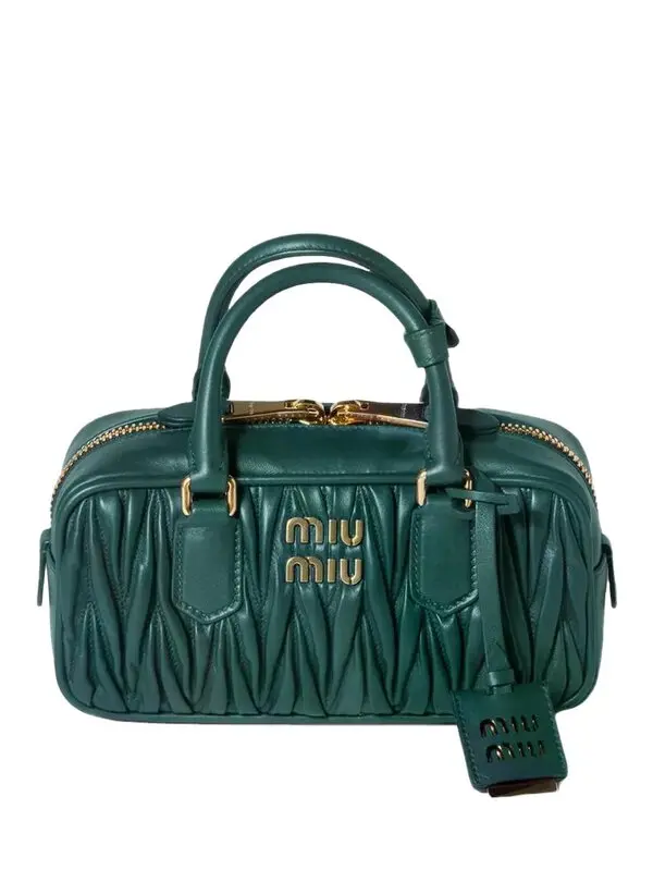 Miu Miu Arcadie Matelassé Nappa Leather Bag - Green