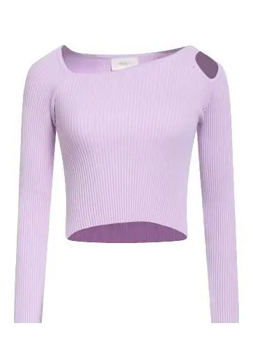 VICOLO Long Sleeve Ribbed Knit Top - Purple