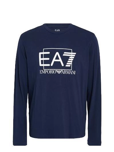 EA7 Long Sleeve Cotton T-shirt - Blue
