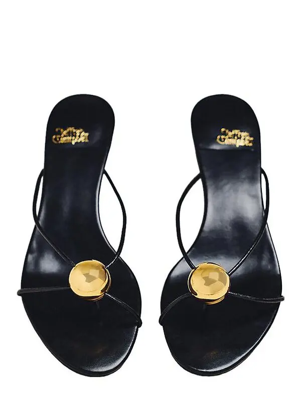 Jeffrey Campbell Preciosa Strappy Kitten Heels - Black Gold