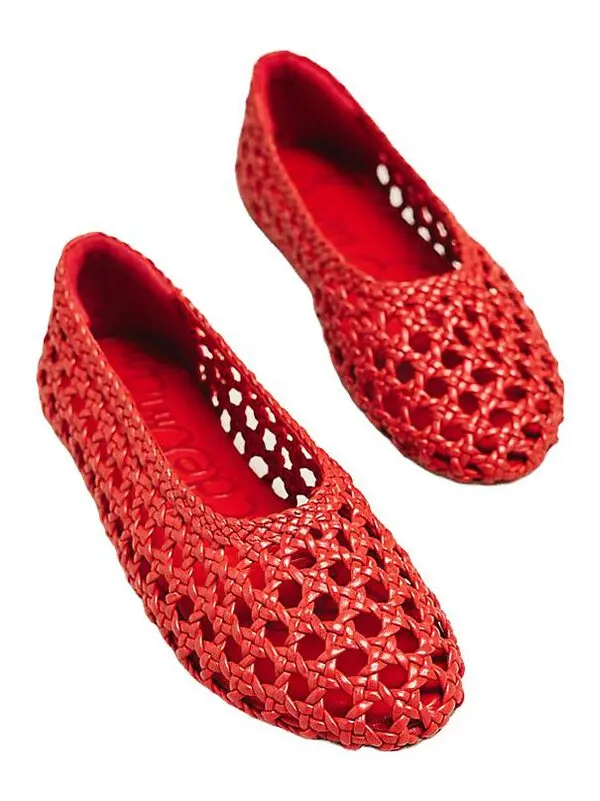 Sam Edelman Shira Woven Ballet Flats - Red