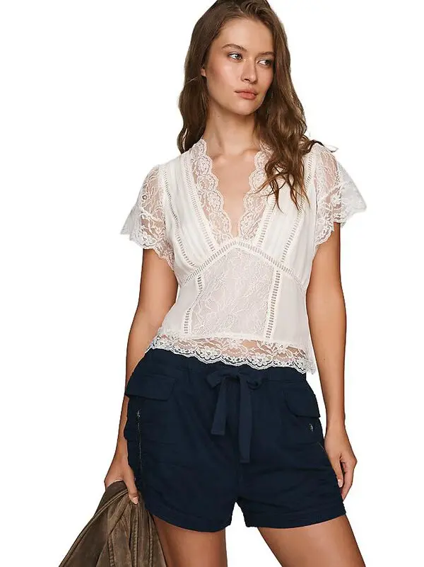 PILCRO Ruched Flight Shorts - Outer Space