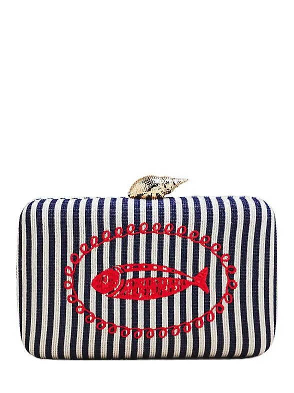 SHIRALEAH Icon Clutch - Navy