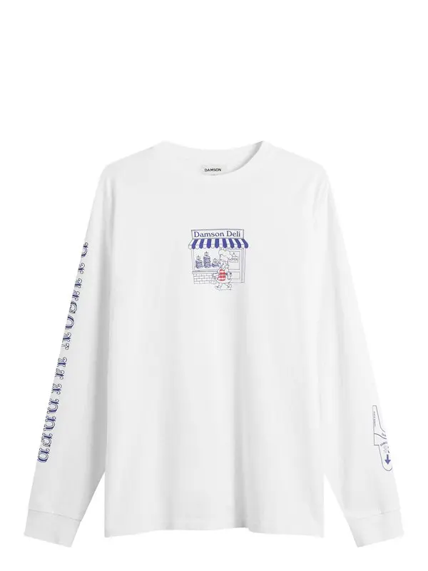 DAMSON MADDER Deli Long Sleeve T-shirt - Off White