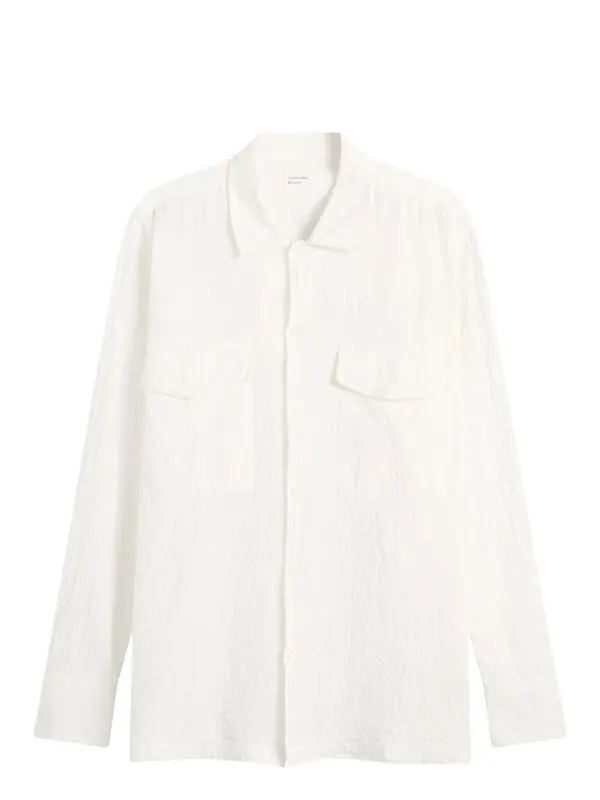 Universal Works Arten Seersucker Attendant Overshirt - Ecru