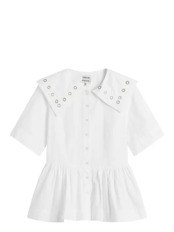 DAMSON MADDER Cyrus Eyelet Blouse - White