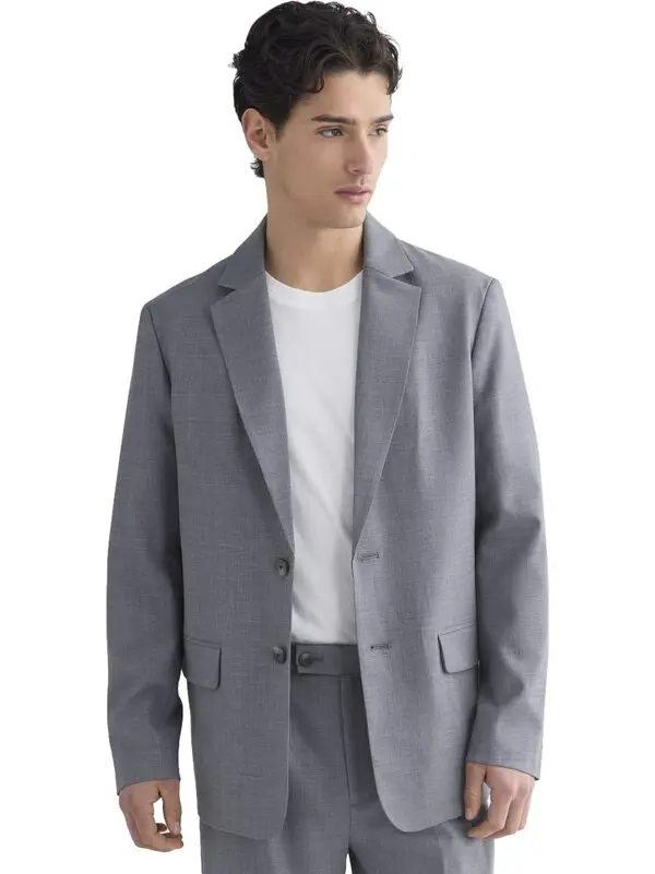 Everlane Tropical Wool Blazer - Heathered Grey