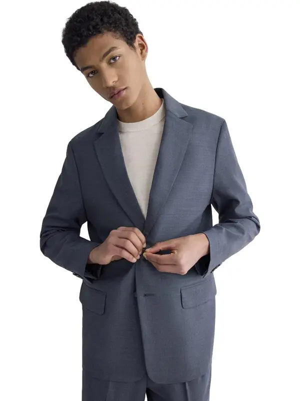 Everlane Tropical Wool Blazer - Heathered Navy