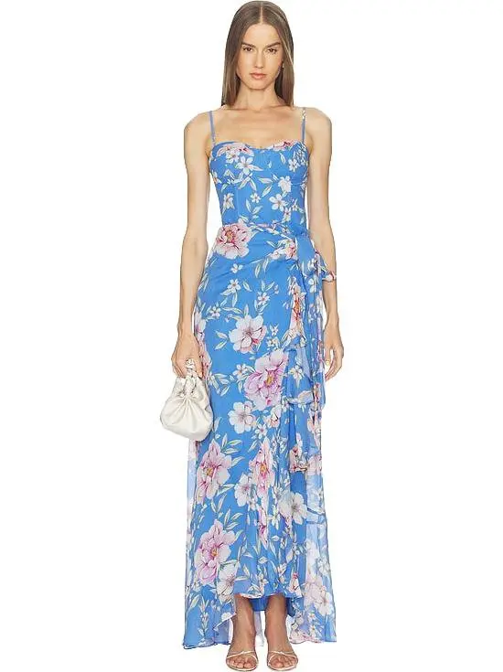 Yumi Kim Floral Print Maxi Dress - Blue