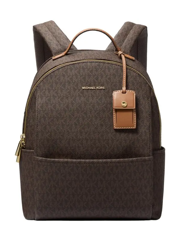 Michael Kors Sable Medium Signature Logo Backpack - Brown