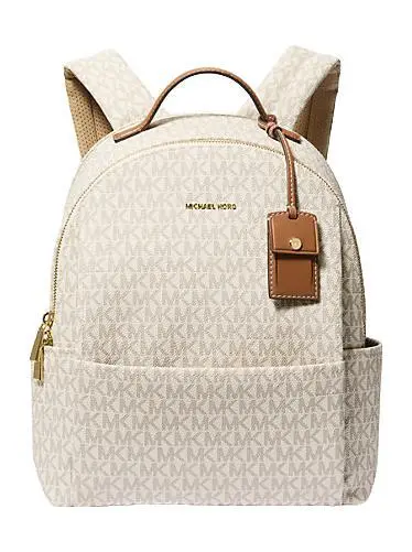 Michael Kors Sable Medium Signature Logo Backpack - Natural