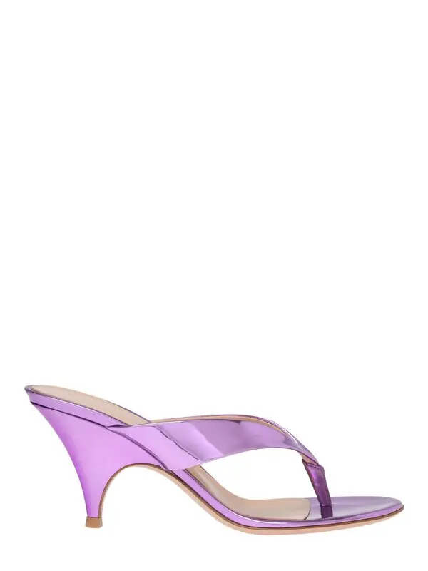 GIANVITO ROSSI Sofia Thong Sandals - Purple - Shiny Calf