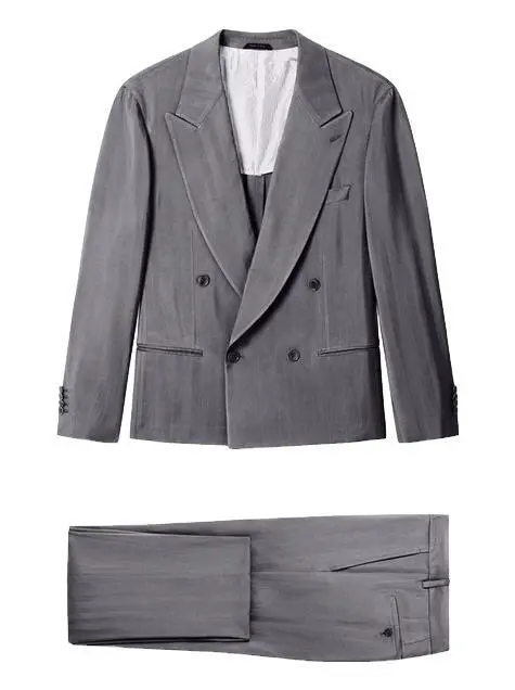 Giorgio Armani Double-breasted Viscose Suit - Natural
