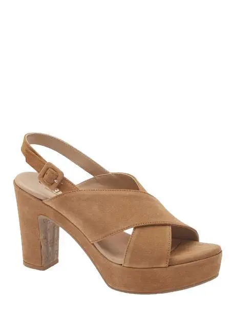 Cordani Teresa Slingback Platform Sandal - Fawn Suede