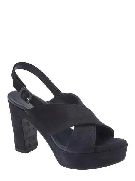 Cordani Teresa Slingback Platform Sandal - Navy Suede