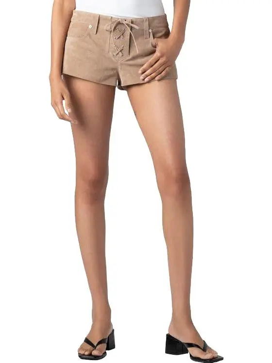 Blanknyc Low Rise Suede Micro Shorts - Latte Frappe