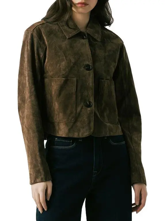 Blanknyc Suede Crop Jacket - Black Coffee