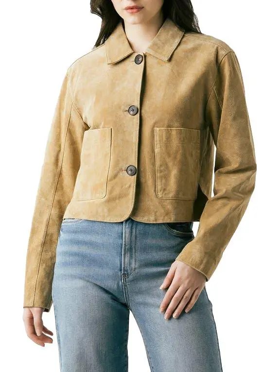 Blanknyc Suede Crop Jacket - Cinnamon Crunch