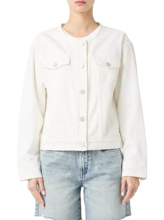 Blanknyc Collarless Denim Trucker Jacket - Head In The Clouds