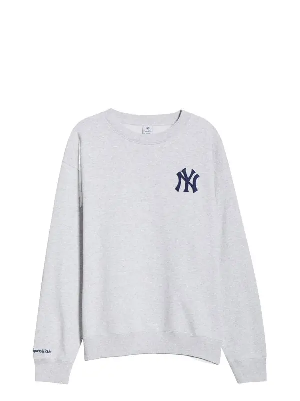 SPORTY & RICH Logo Cotton Sweatshirt - Heather Gray