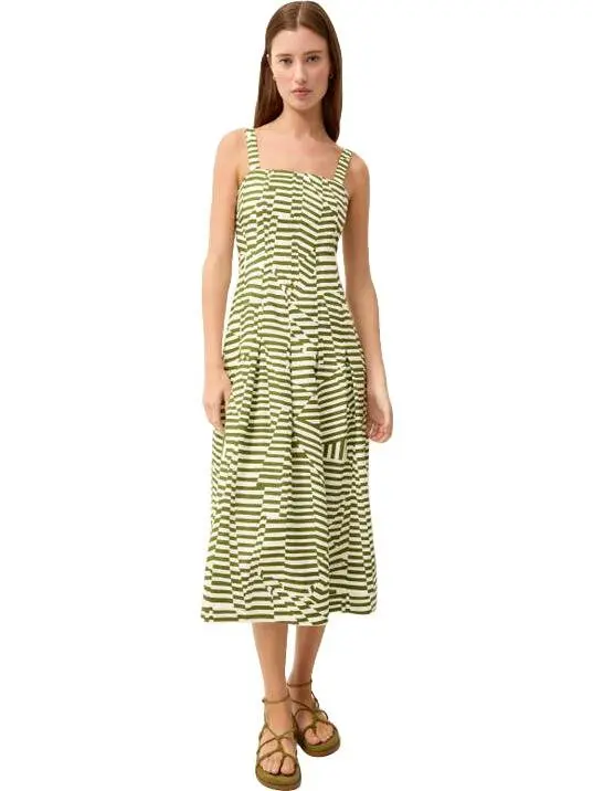 MARIE OLIVER Dixon Midi Dress - Green Stripe