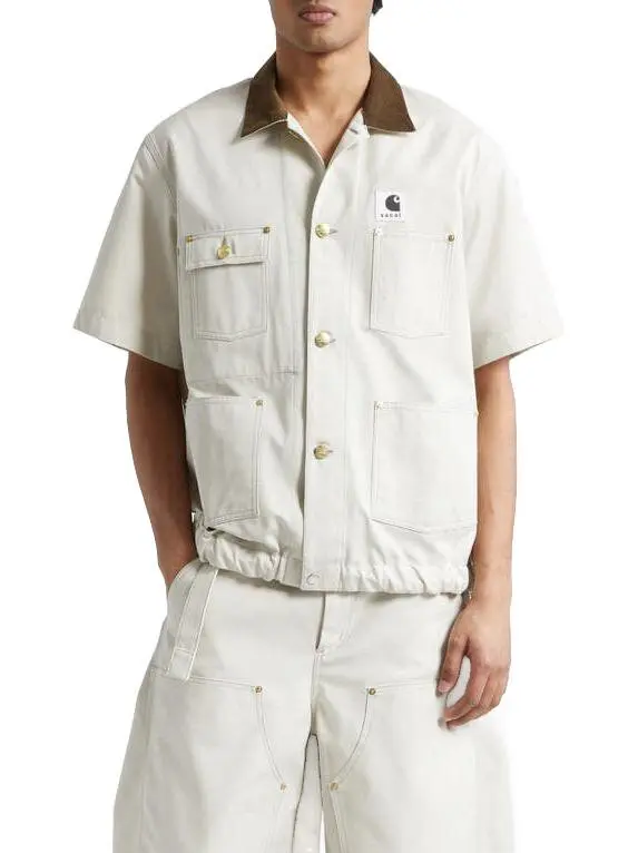 Sacai Carhartt Wip Duck Canvas Shirt - Ivory